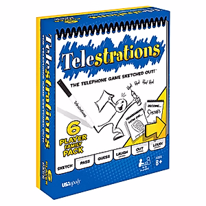 USAopoly Telestrations Original 6 Player | Family Board Game | A Fun Family Game for Kids and Adults | Family Game Night Just Got Better | The Telephone Game Sketched Out