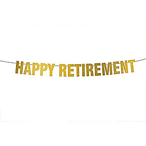 Happy Retirement Banner - Gold Banner - Retirement Decorations - Party Decorations - Retirement Party - Retirement - Celebrations - Funny Banner - Party Supplies - Celebrate Retirement
