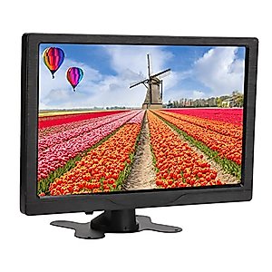 Shanrya 10.1 Inch Monitor, HD Display Adjustable Bracket Dual Loudspeakers Multiinterface USB Touch Screen Display Menu Function for Home (US Plug)