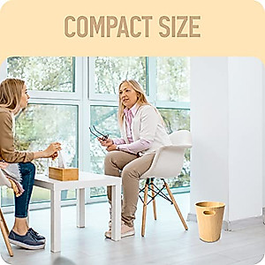 LUXE + WILLOW Wooden Trash Can Bedroom, Bathroom & Office Waste Basket Small Slim Design