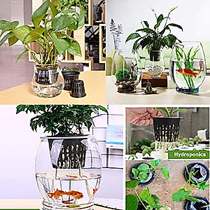 2 Inch Plastic Net Cups, Pots Plant Containers, for Hydroponics Aquaponics Orchids, 50 Pcs Black.