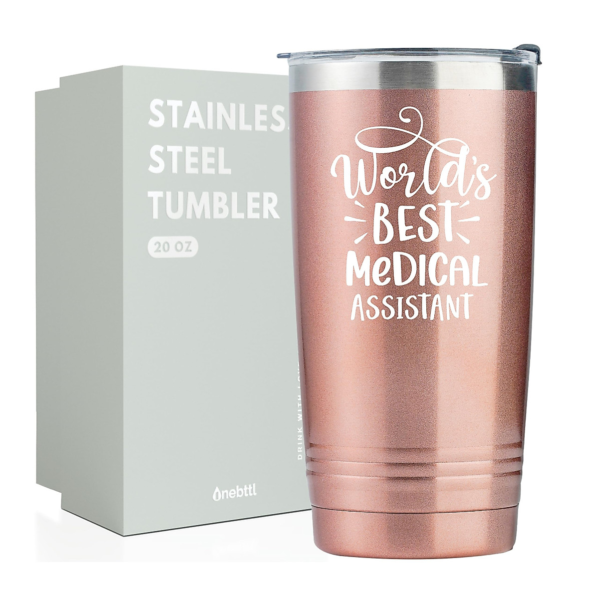 Onebttl Medical Assistant Gifts for Wowen, Gifts for Medical Assistant on Medical Assistant Week, Birthday and Christmas, 20oz Insulated Stainless Steel Tumbler - World's Best Medical Assistant