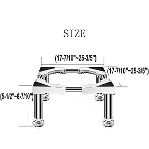 Washing Machine Base Stand, with 4 Heavy Duty Adjustable Feet Hight 10-13cm, Universal Multi-functional Base Holder for Dryer Refrigerator Furniture Washing Machine, Max Load 550LB (4legs-Hight10cm)