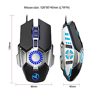Gojiny Programmable Gaming Mouse, Wired Gaming Mouse 6400DPI Macro Programming Mouse for PC Laptop Desktop