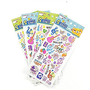 Music Bumblebees Music Notes and Instruments Stickers Type 2 - Music Student's Rewards (Pack of 10)
