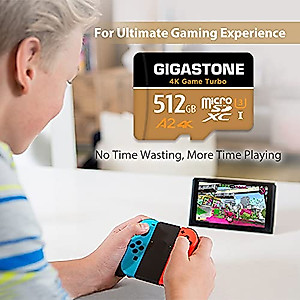 [5-Yrs Free Data Recovery] Gigastone 512GB Micro SD Card, 4K Game Turbo, MicroSDXC Memory Card for Nintendo-Switch, GoPro, Action Camera, DJI, UHD Video, R/W up to 100/60 MB/s, UHS-I U3 A2 V30 C10