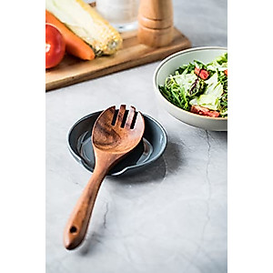 Porcelain Spoon Rest with Drip Tray for Multiple Utensils, Cooking&Large Stove Spoon Holder