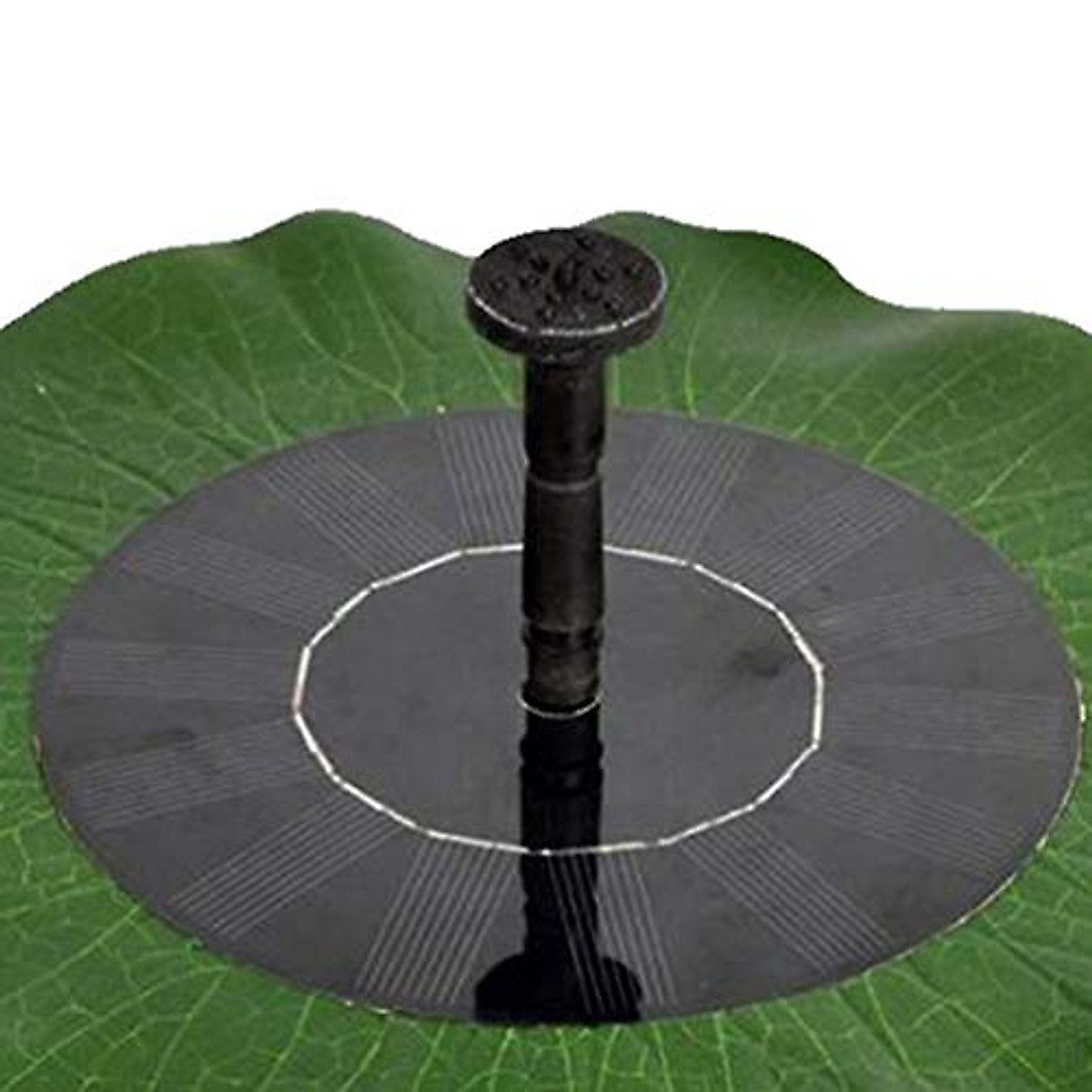 Hemoton Floating Lotus Leaves with Solar Power Water Pump Bird Bath Fountain Pump Realistic Water Lily Pads Ornaments for Garden Pool Pond Decoration