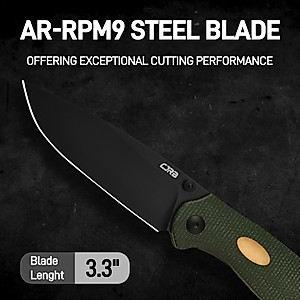 CJRB Aes Folding Pocket Knife, Pocket Knife with 3.3"AR-RPM9 Steel Blade Mircarta Handle, Folding Knife with Pocket Clip for Men Women, EDC Knives for Camping Survival, Designed by Dylan Mallery J1938