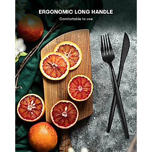 EUIRIO 30-Piece Silverware Set for 6, Stainless Steel Flatware Set Matte Black, Modern Brushed Thick Cutlery Set with Spoons Forks and Knives, Utensil Sets for Home Kitchen Hotel, Dishwasher Safe