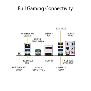 ASUS TUF Gaming B450-PLUS II AMD AM4 (Ryzen 5000, 3rd Gen Ryzen ATX Gaming Motherboard (DDR4 4400(O.C.), HDMI 2.0b, USB 3.2 Gen 2 Type-C, BIOS Flashback, 256Mb BIOS Flash ROM, AI Noise Cancelling Mic