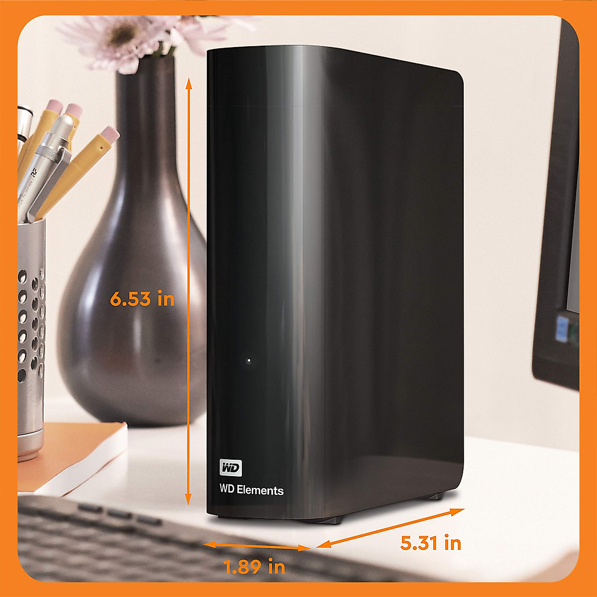 Western Digital WD 16TB Elements Desktop Hard Drive HDD, USB 3.0, Compatible with PC, Mac, PS4 & Xbox - WDBWLG0160HBK-NESN & WD 5TB Elements Portable External Hard Drive HDD, USB 3.0