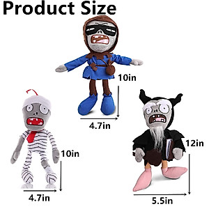 JHESAO 3 PCS Plants and Zombies Mummy Plush 1 2 Stuffed Zombies Set Toy Mummy Zombie PVZ Plushies Figure Soft Doll New