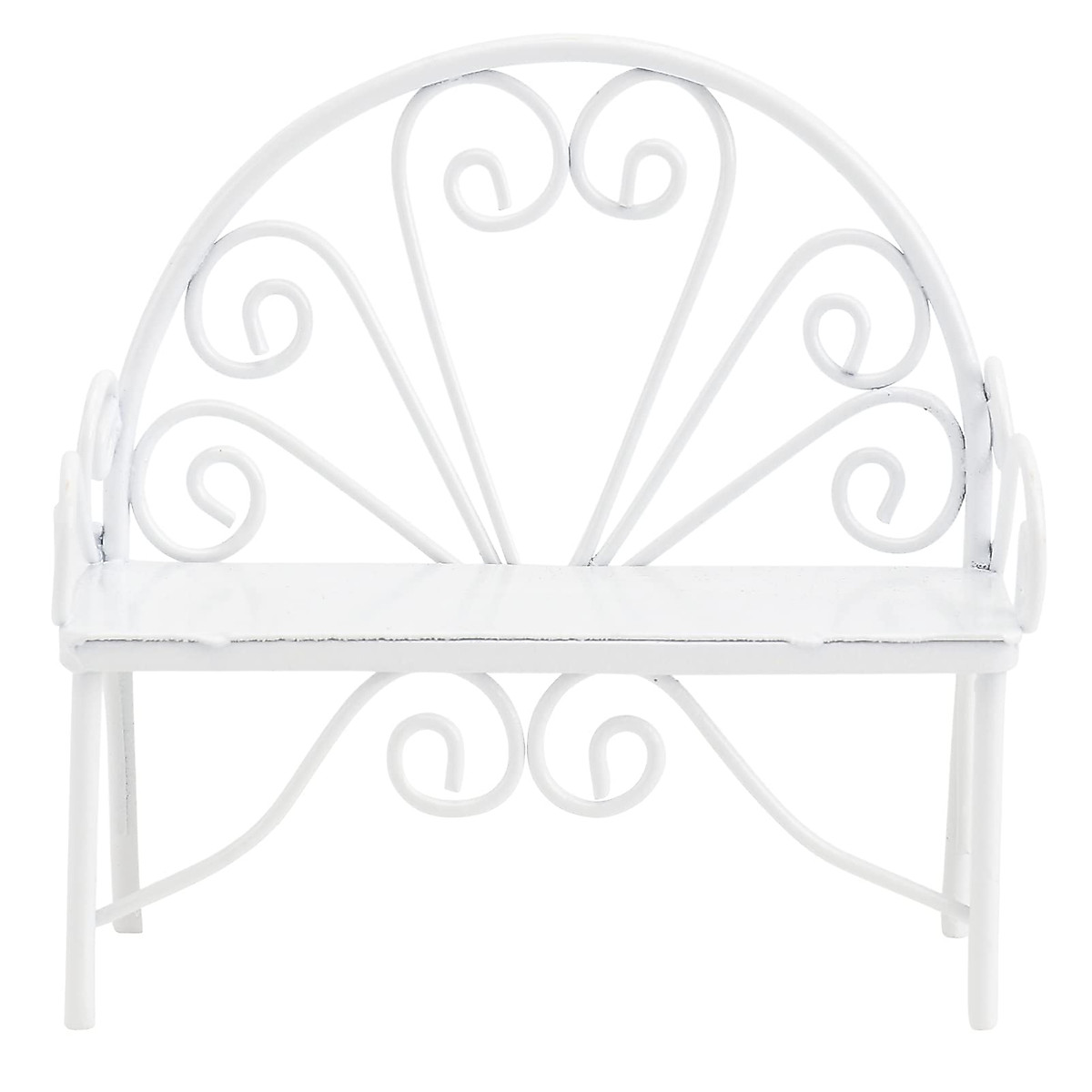 LIFKOME Miniature Garden Bench Miniature Dollhouse Furniture Doll House Decor Lawn Chair Fairy Gardens Accessories Decorations White