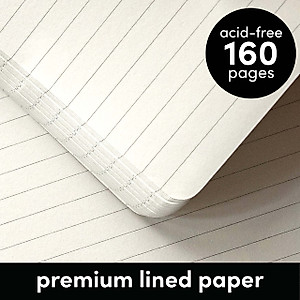 PAPERAGE Lined Spiral Journal Notebook, (Navy), 160 Pages, Medium 5.5 inches x 8 inches - 100 GSM Thick Paper, Hardcover, Double-Wire Spiral Journal & Notebook