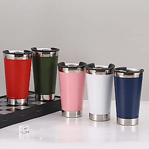 FAMKX 17oz Stainless Steel Double wall Vacuum Insulated Tumbler With Beer Opener, Thermos Travel Mug Keep Drink Cold and Hot(Black)