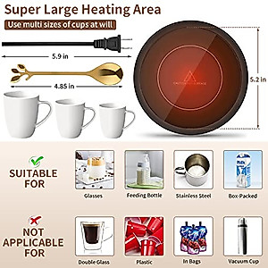 Coffee Mug Warmer, 50 W Coffee Warmer with 3-Temperature Settings(180°F ~ 105°F), 4H Auto Shut Off, Waterproof, Electric Cup Warmer for Desk,Beverage Warmer for Coffee Tea Espresso Milk