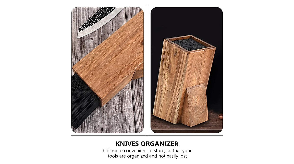 DOITOOL Wooden Knife Block & Storage Rack for Kitchen
