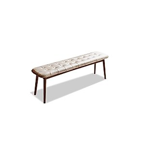 Vadisun Traditional Upholstered Bedroom Bench,100% Solid Wood Bench,Soft Leather Cushion, Entryway Bench and Dining Bench (off white,51.18”*11.81”*17.32”)