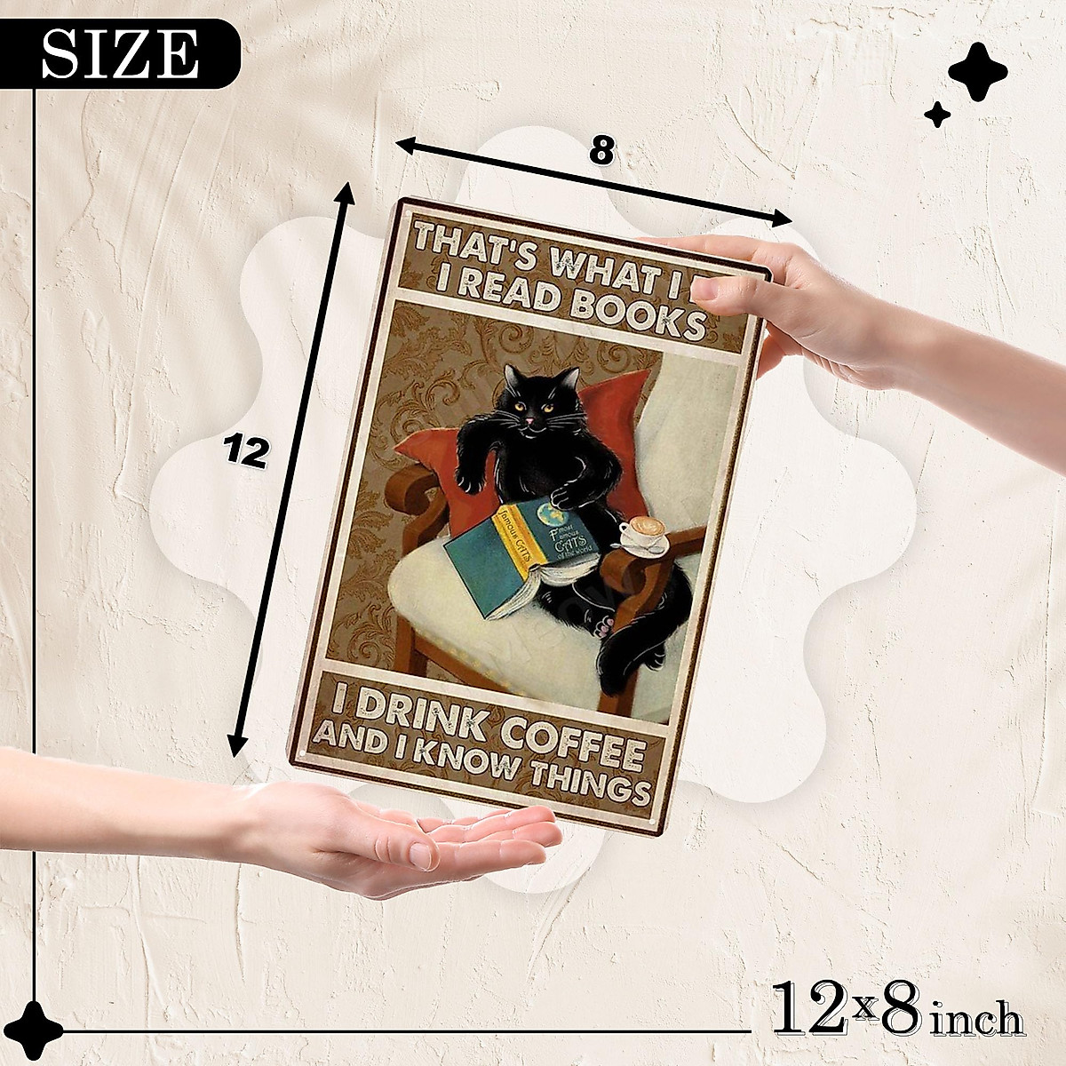 Black Cat Decor - 8x12 Cute Tins Black Cat Gifts - Black Panther Wall Art Black Cat Decorations for The Home - What Matters Most is How You See Yourself