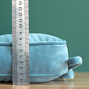 ZANYB Soft Velvet Chair Pad Square Thick Waist Lumbar Back Support Seat Cushions for Office Car Dining Room Home Floor Pillows 15.7x15.7x2.4'', Steel, pillow030-Steel