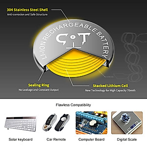 LIR2032 Rechargeable Battery Charger with High Capacity 3.7V 70mA 4pcs Button Batteries Can Replace Coin Cell Lithium ML2032