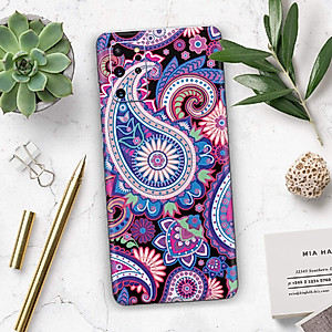 DesignSkinz Vibrant Purple Paisley V5 Protective Vinyl Decal Wrap Skin Cover Compatible with The Samsung Galaxy S20 (Screen Trim & Back Glass Skin)