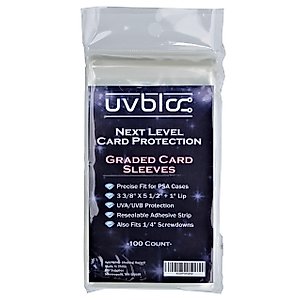 PSA Graded Card Bags Sleeves (100 Count) Soft Holders for Trading Baseball Sports Slabs