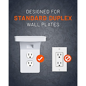 ECHOGEAR Outlet Shelf for Standard Outlets - Next-Gen Design with Built in-Cord Storage & Room for Bulky Plugs - Quick Install with Included Hardware