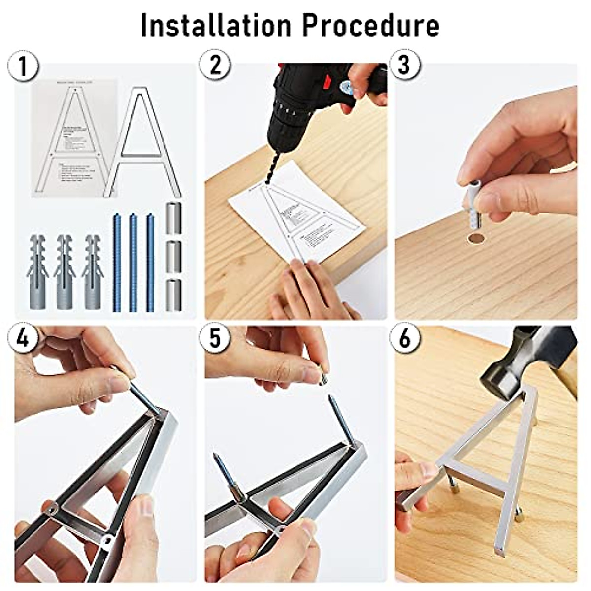 House Numbers for Outside, Gibolin 5 Inch Silver Floating Metal Modern Address Numbers Garden Door Mailbox Decor Anti-Rust Visibility Signage with Nail Kit, Number 9