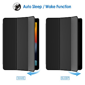 JETech Case for iPad 10.2-Inch (2021/2020/2019 Model, 9/8/7 Generation), Auto Wake/Sleep Cover (Black)
