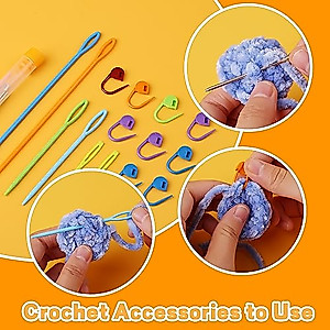 LUNARM 3 * 100g Chenille Yarn, Yarn for Crocheting Knitting with Big Eye Needles, Handcrafts Weaving Soft Chenille Yarn for Making Blankets, Clothes, Pattern Knitting Creations (Wine Color)