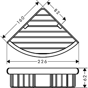 hansgrohe Corner Shower Basket 9-inch Corner Basket in Chrome, 41710000