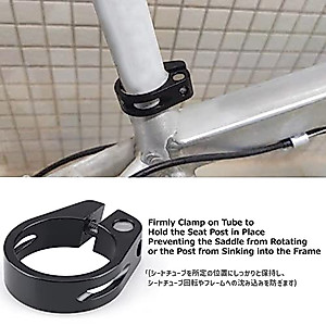 Azarxis Bike Seat Post Clamp Aluminum Alloy Quick Release Bicycle Seatpost Tube Clip 28.6mm 31.8mm 34.9mm for Mountain Bike Road Bike Fixie Gear Track Bike Folding Bike DH MTB BMX (Black - 31.8mm)