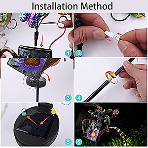 Solar Outdoor Watering Can Lights-Butterfly Decorative Path Lights, Metal Glass Solar Powered Garden Waterfall Decor Ornament for Yard Lighting Outside