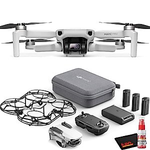 DJI Mavic Mini Fly More Combo CP.MA.00000123.01 - Includes: 3 Flight Batteries + 3 Pair of Spare Propellers + Carrying Bag + Propeller Guards + Cleaning Set + More - Fly More Bundle