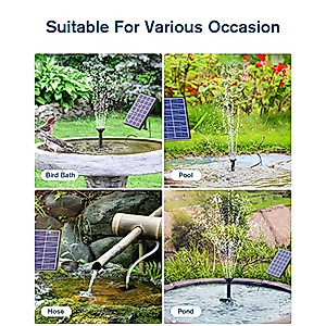 NFESOLAR 3.5W Solar Water Pump Outdoor, Solar Power Bird Bath Fountain with10ft Cables, 4ft Tubing, Dry Run Protection, Filtration Syste, for Small Pond, Garden, Water Feature, Pool, Yard