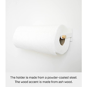 YAMAZAKI Hanger Home Magnetic Paper Kitchen Storage | Steel + Wood | Small | Towel Holder, White