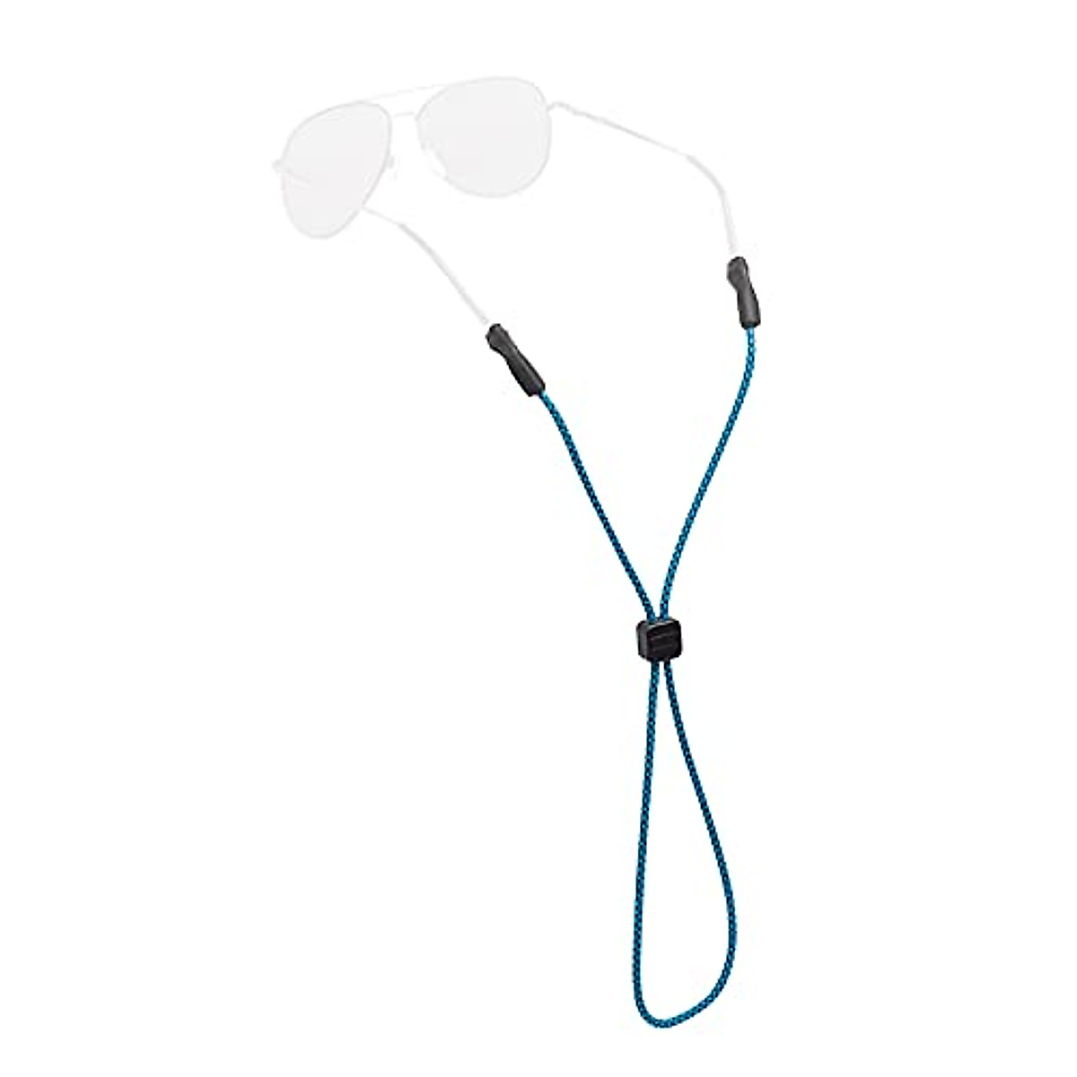 Chums 5 MM Universal Fit Retainer - Patented Tips Work with Most Eyewear - Unisex Sunglasses & Glasses Keeper - Adjustable Fit, Nylon Rope & Made in USA (5 MM, Blue/Dark Blue/Green/Turquoise)