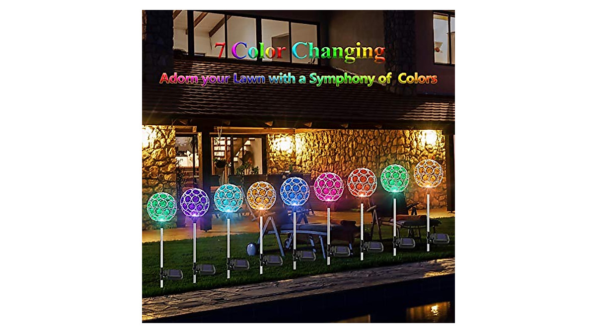 Magic Crystal Solar Lights Outdoor - 7 Color Changing Garden Decor