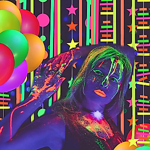 60Pcs Neon Balloons Glow in the Dark Balloons Neon Fluorescent Balloons for Blacklight Party Birthday Wedding Supplies