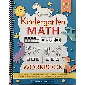 Kindergarten Math Workbook: Kindergarten and 1st Grade Workbook Age 5-7 | Homeschool Kindergarteners | Addition and Subtraction Activities + Worksheets (Homeschooling Activity Books)
