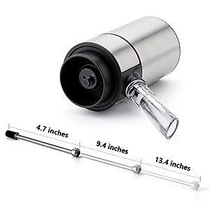 CorporateGiftPro Electric Wine Aerator and Decanter, Pump Dispenser Set, Smart Wine Dispenser, Best Wine Gifts (Stainless Steel - Battery Operated)