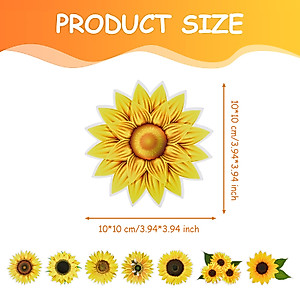 Sunflower Decals Car Stickers Waterproof Sunflower Stickers Vinyl Adhesive Flower Stickers for Car Bumper Classroom Window Laptop Car Decoration 4 (8 Pieces)