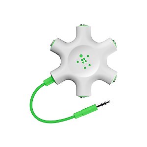 Belkin Rockstar 5-Jack Multi Headphone Audio Splitter (Light Green) - Headphone Splitter Designed To Connect Up To 5 Devices For Classrooms, Audio Mixing & Shared Experiences - For iPhone, iPad & More