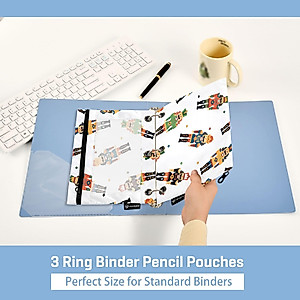 MCHIVER Christmas Nutcracker Pencil Pouch for 3 Ring Binder Pencil Case with Zipper Clear Window Binder Bag for Daily Office 2 Pack