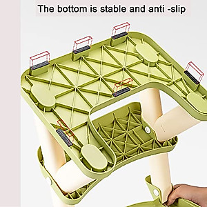 Potty Training Seat with Ladder, Foldable Toddler Toilet Potty Training Seat with Upgraded Triangle Body Design Ladder, Adjustable Multi-Purpose Two-Step Stool for Girls/Boys (Pink)