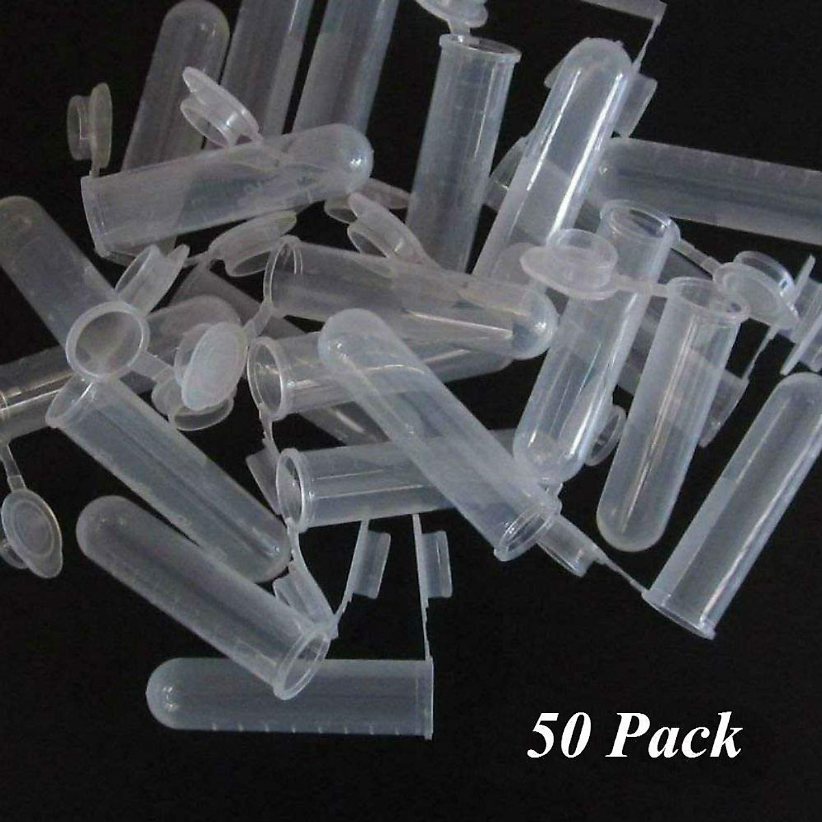 Aysekone 50 Pack 5ml Non-Sterile Plastic EP Vial Sample Tubes Storage Container Centrifuge Microcentrifuge Tubes Polypropylene Graduated with Snap Cap