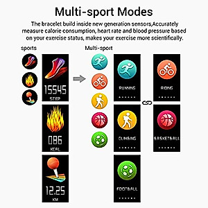 XXXDXDP Bracelet Smart Band Men Fitness Tracker Activity Smartwatch Real-time Monitor 5 in 1 Pedometer Sports Wristband Women Man (Color : A)