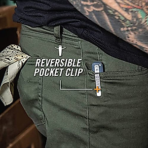 Gerber Gear Pledge Pocket Knife with Pocket Clip - 3.7" Full Panel Plain Edge Blade Folding Knife - EDC Gear and Equipment - Urban Blue